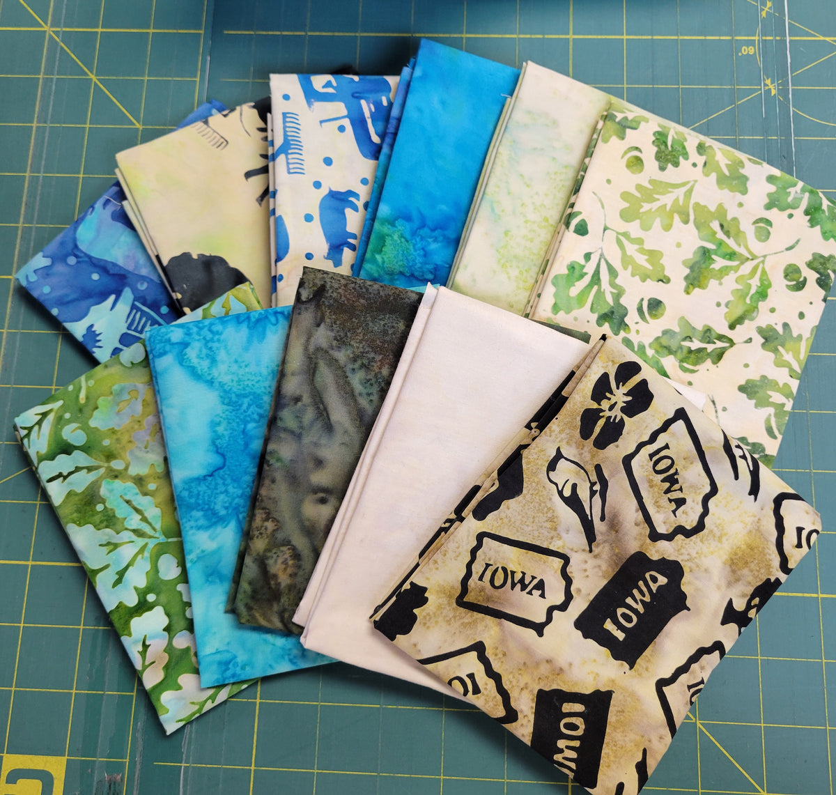 2024 AISH - Iowa Toss Batik Fabric Fat Quarter Bundle by Island Batiks ...