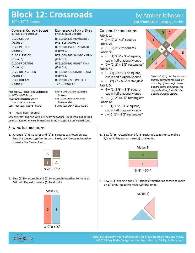 RBD 2025 Block 12 - Crossroads Free Pattern Download – K&K Logo