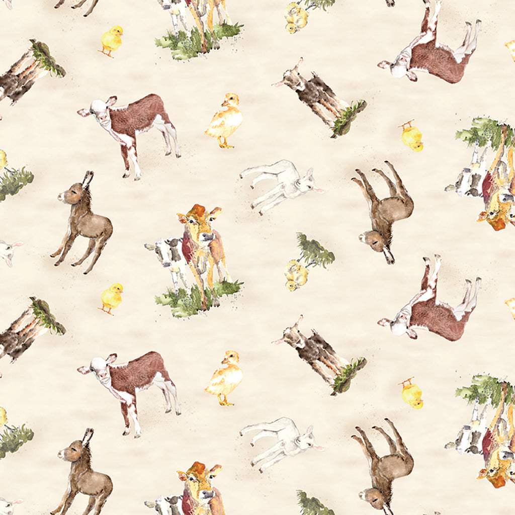 Farm Life Digital Baby Animals Y3942-11 Light Khaki by Clothworks – K&K ...